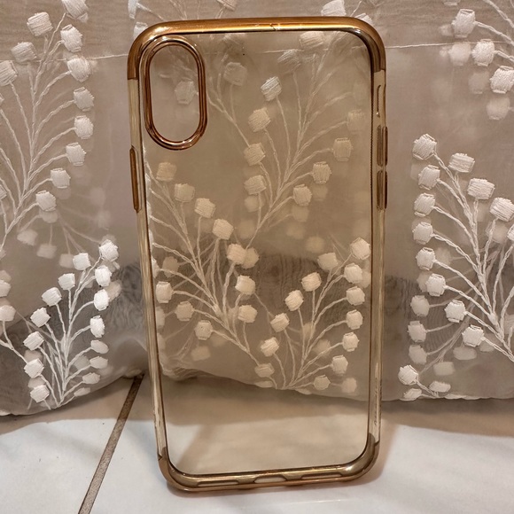 Cell Phones & Accessories | Iphone X Clear Phone Case With Gold Rim ...